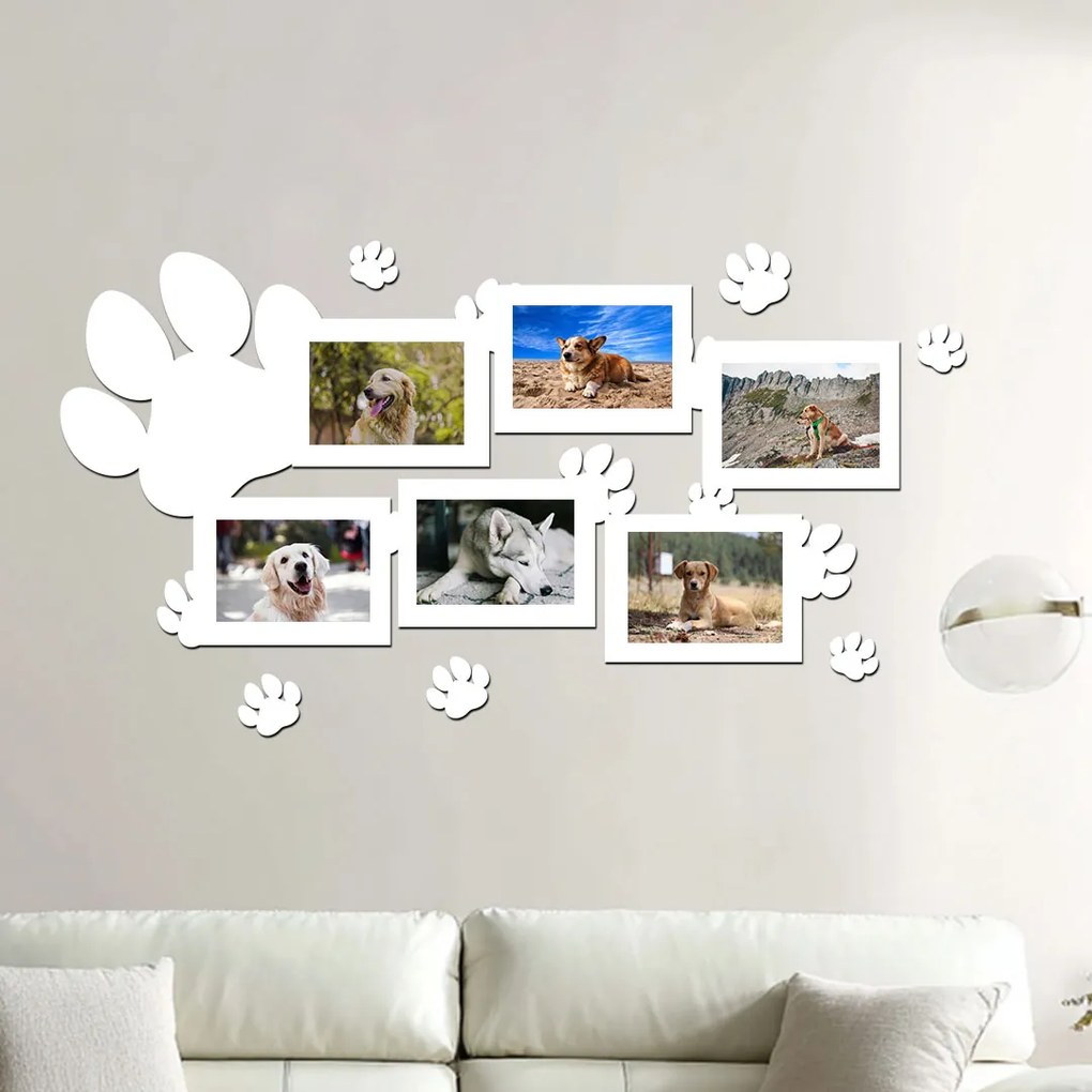 dřevo života Dřevěný fotorámeček na zeď ŤAPIČKY Zvolte barvu dekoru: Bílá, Velikost fotorámečků: 68x33