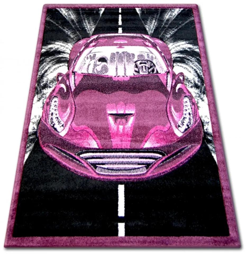 Dětský kusový koberec Auto fialový, Velikosti 120x170cm