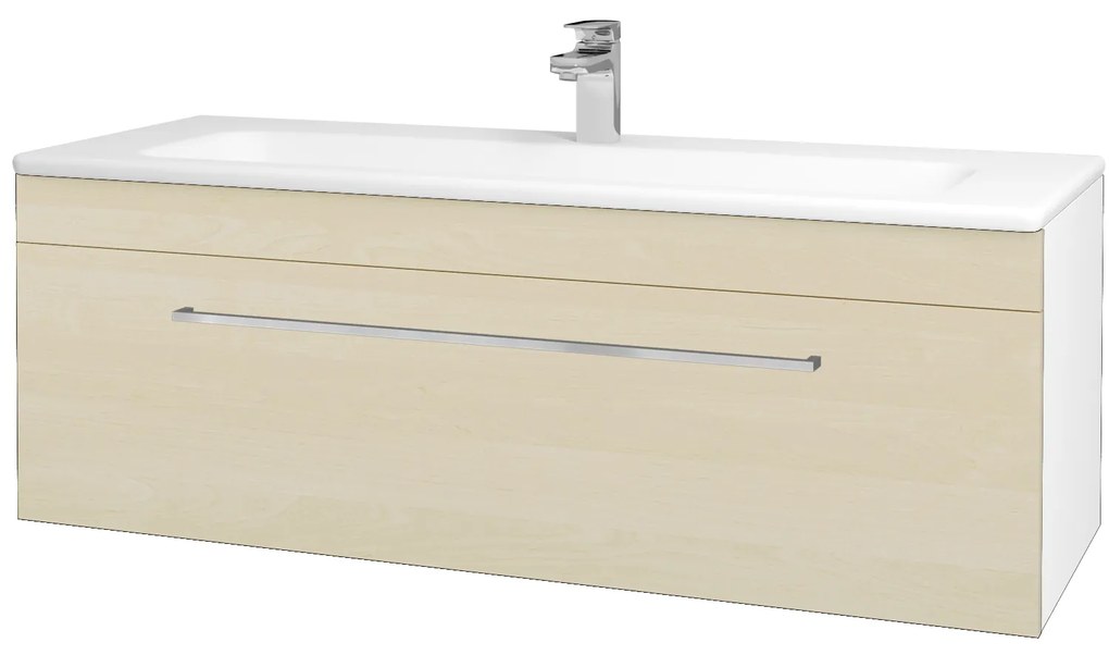 Dřevojas Koupelnová skříň ASTON SZZ 120 Varianta: N01 Bílá lesk / Úchytka T03 / D02 Bříza