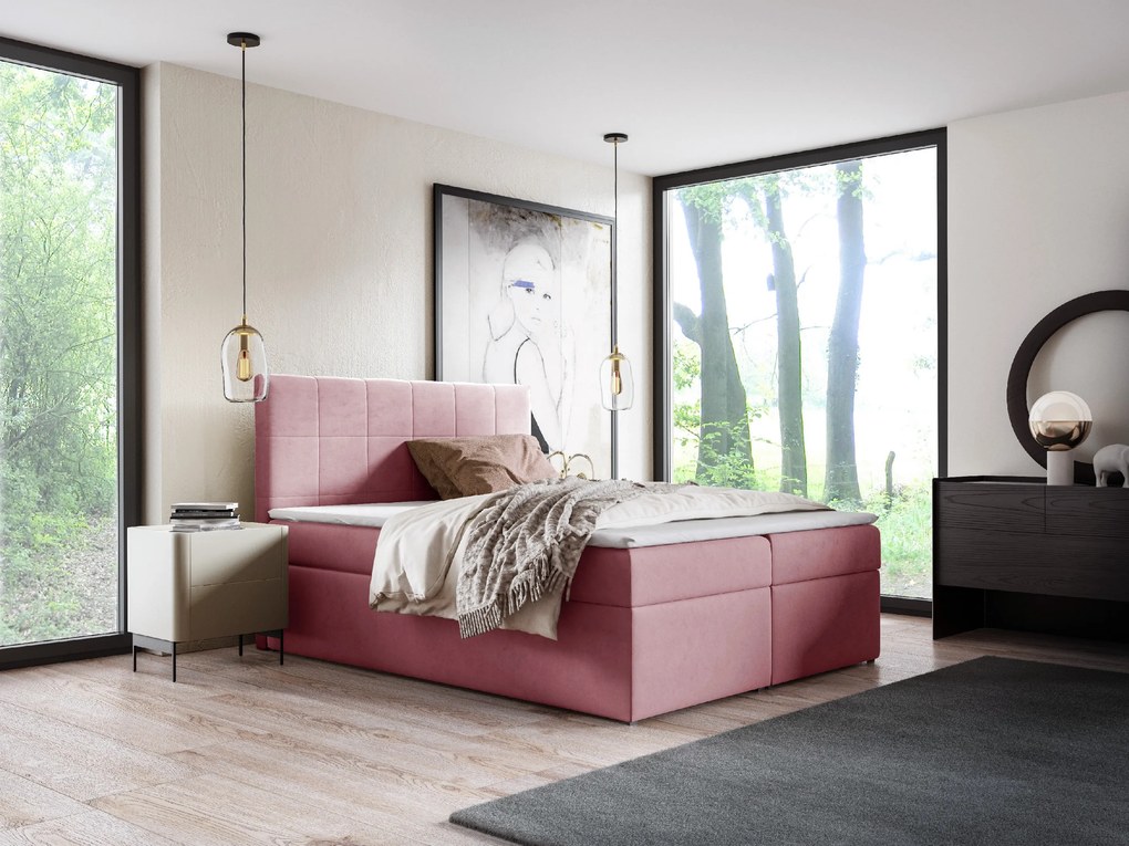 Eka Kontinentální čalouněná postel SMART - Trinity (90x200 cm) Barva látky Trinity: Světle modrá (Trinity 2322)