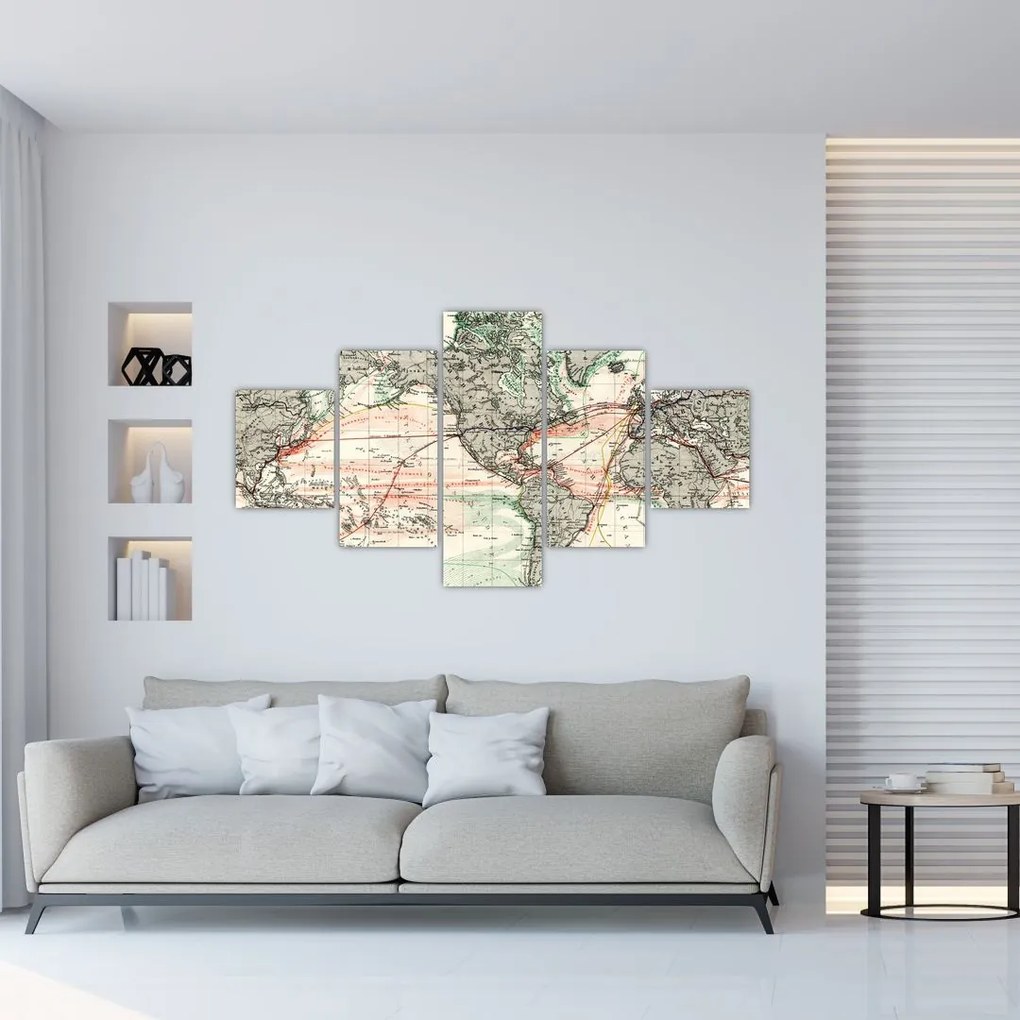 Obraz - Mapa světa (125x70 cm)