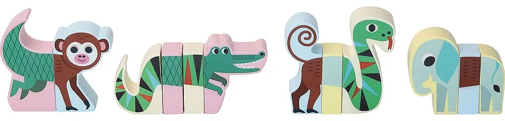 Vilac Dřevěné magnetické puzzle zvířátka Jungle