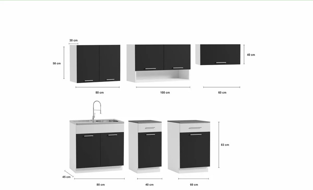Kuchyňská linka VIVIEN 240cm - Dub artisan + bílá