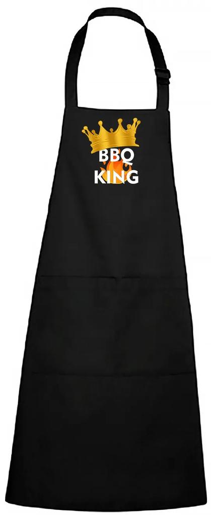 Super plecháček Zástěra s potiskem BBQ King Barva zástěry: Černá