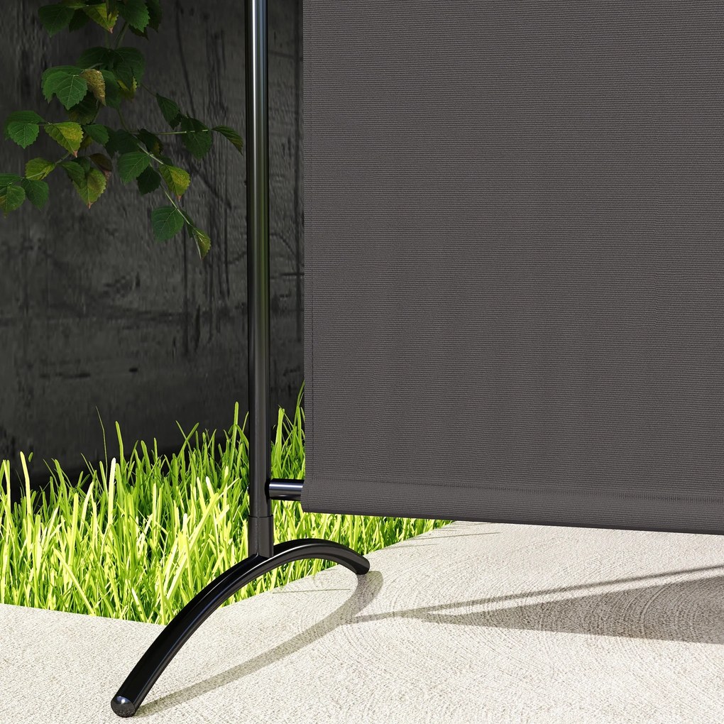Outsunny zástěna pro soukromí 180 x 50 x 180 cm (tmavě šedá) — ochrana UPF 30+, voděodpudivá, stabilní podstavec