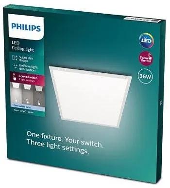 PH 8719514326705 LED Stropní přisazený panel Philips Superslim Touch CL560 8719514326705 36W 3600lm 4000K IP20 60cm bílý, 3-krokové stmívání - PHILIPS