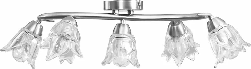 Stropní lampa průhledná skleněná stínidla 5 žárovek E14 tulipán 289233