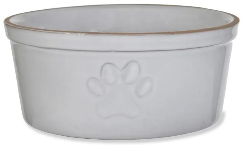 Garden Trading Keramická miska pro domácí mazlíčky Paw Print, bílá barva, keramika