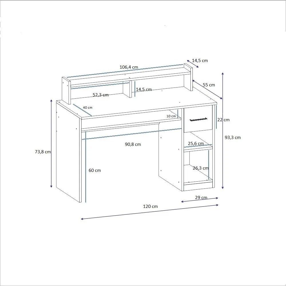 Psací stůl Eslem bílý