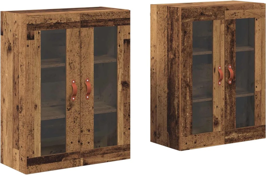 Nástěnné skříně 2 ks Staré dřevo 69,5 x 34 x 90 cm 3334299