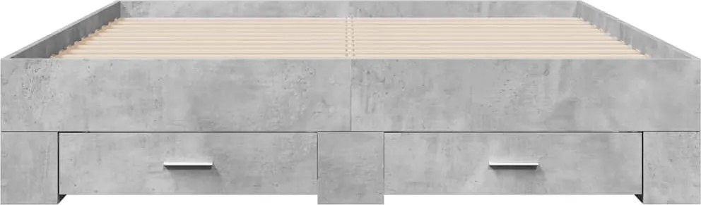 Rám postele se zásuvkami betonově šedý 150 x 200 cm kompozit 3280380