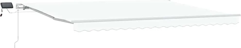 Stahovací markýza Bílá 450 × 350 cm Látka a hliník 3331138