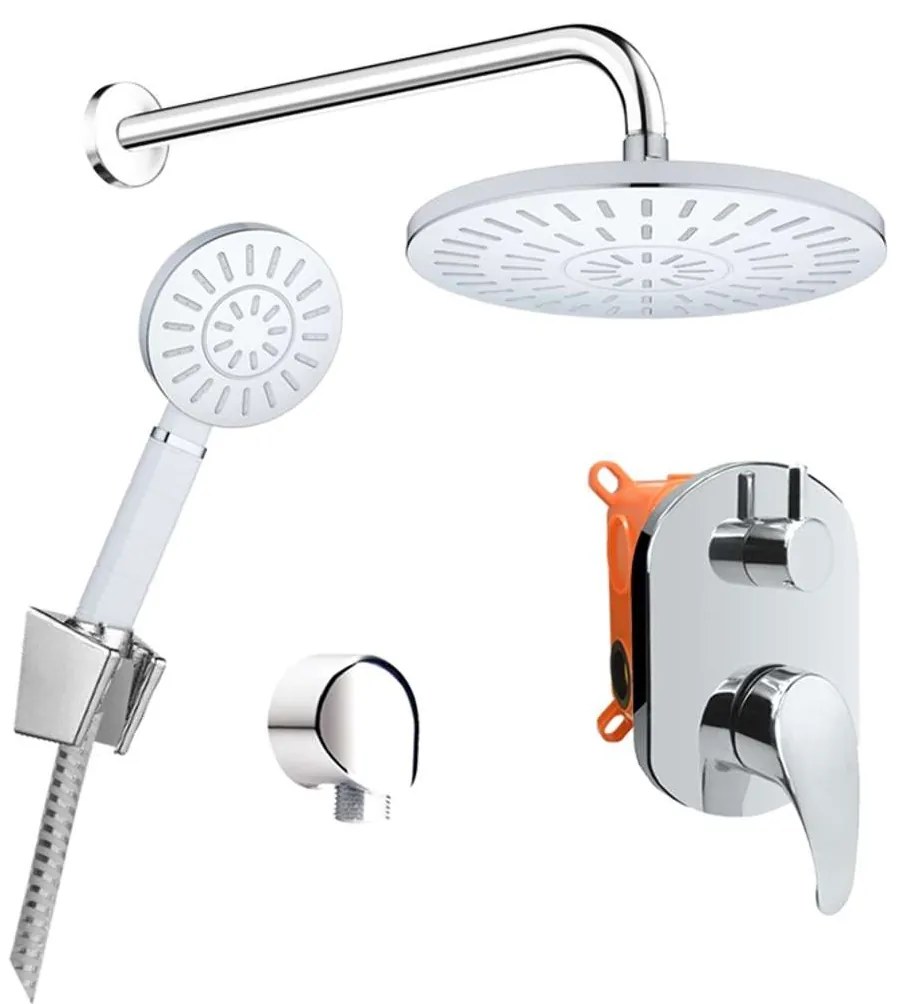 Mereo Sonáta - Sprchový set s baterií pod omítku, s tělesem, průměr 24 cm, chrom CB650SS1