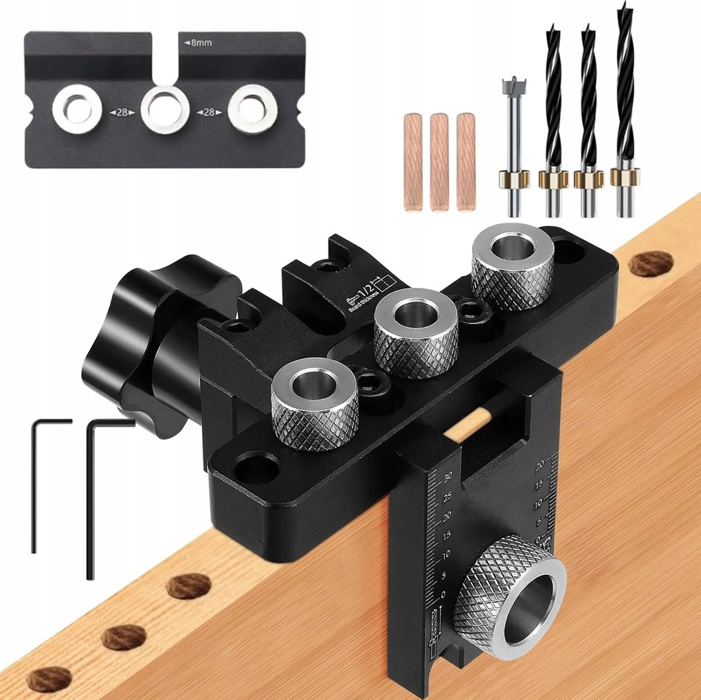 Sada Vzorník šablon pro excentrické vrtání kolíků vrtáky 8 10 15 mm