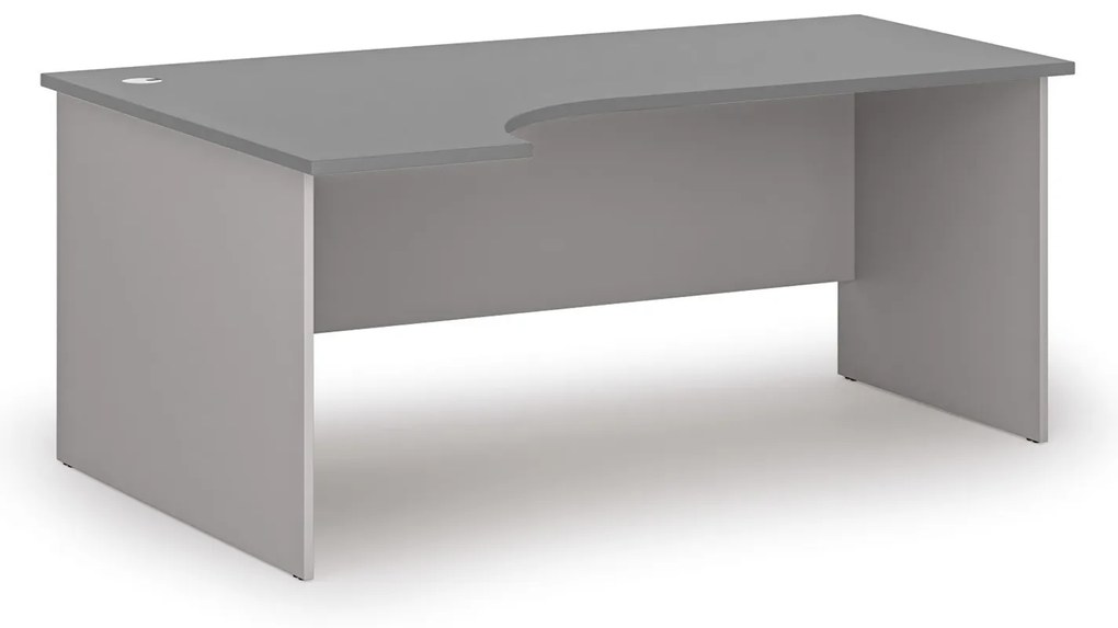 Rohový kancelářský psací stůl PRIMO GRAY, 180x120 cm, levý, šedá/grafit