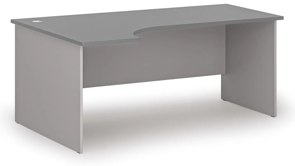 Rohový kancelářský psací stůl PRIMO GRAY, 180x120 cm, levý, šedá/grafit