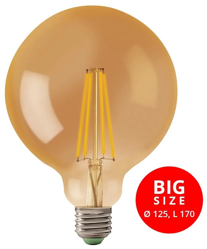 Brilum LED Žárovka LEDSTAR AMBER G125 E27/8W/230V 2200K B3370