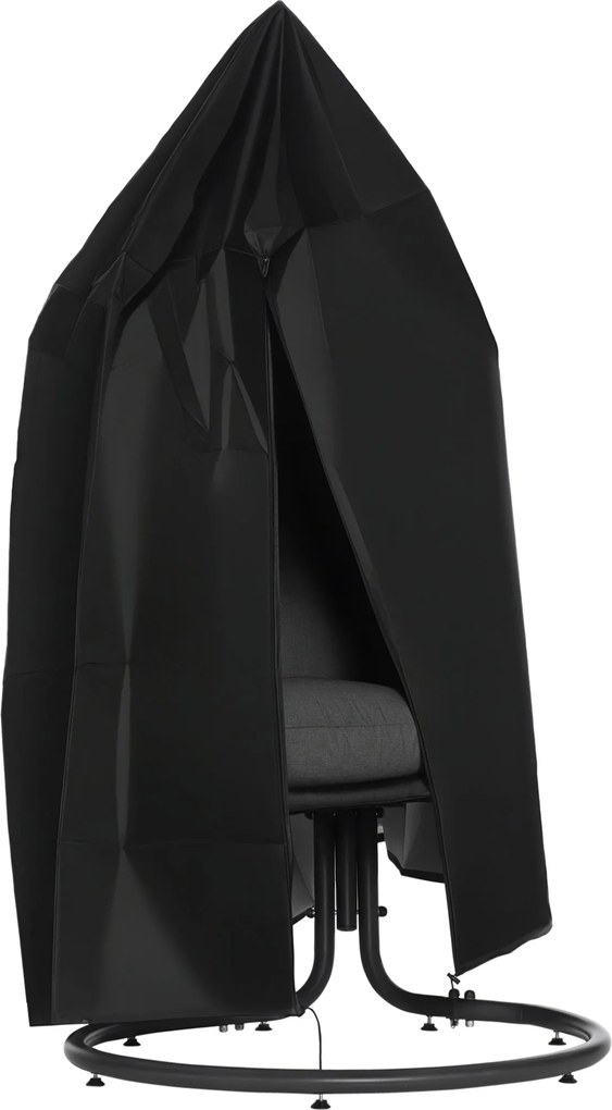 Voděodolný a větruodolný potah na závěsné křeslo Outsunny s zipem 210D Oxford pro závěsné křeslo a houpací síť Ø115 x 190H cm Černý | Aosom