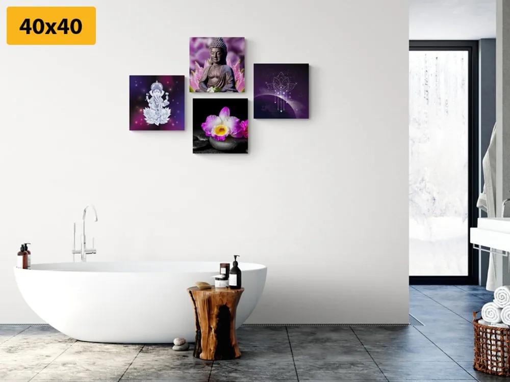 Set obrazů Feng Shui ve fialovém provedení Varianta: 4x 40x40