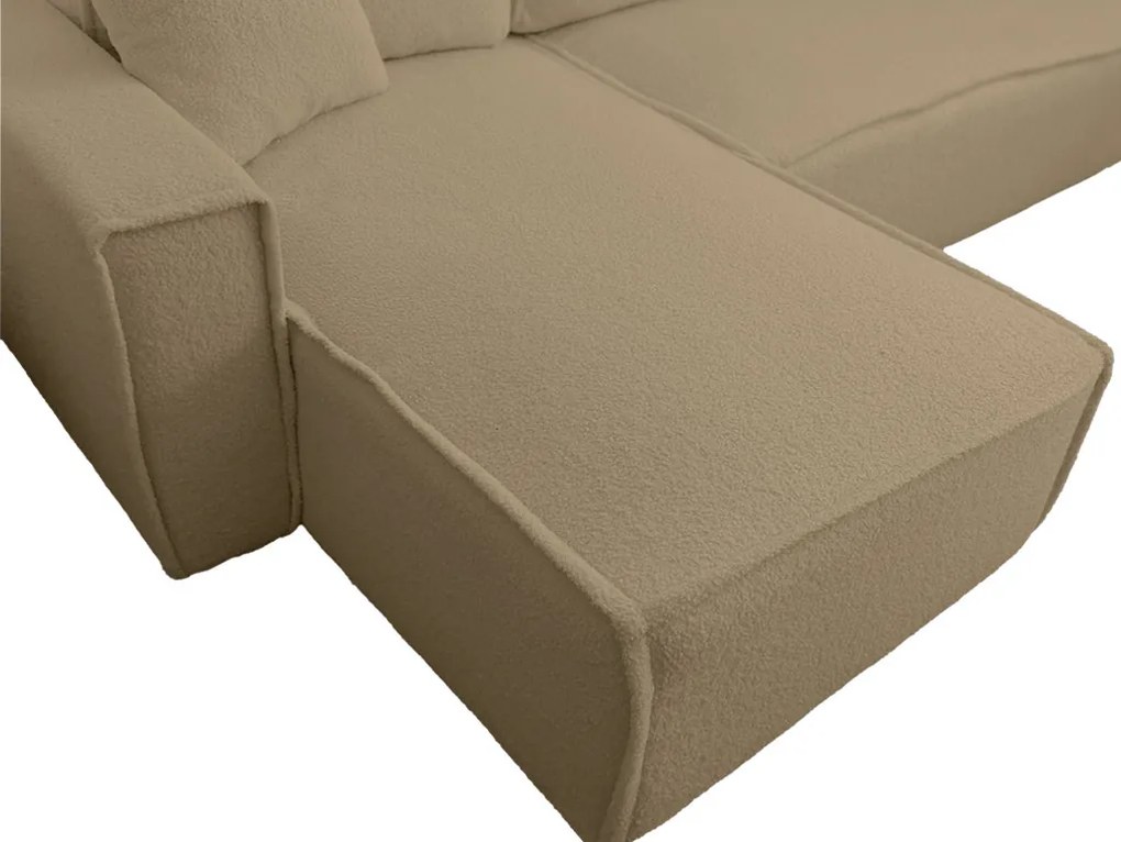 Rozkládací oboustranná sedací souprava do L SMART BOUCLE 232x143 cm, tmavě béžová