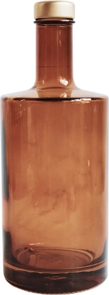 Skleněná láhev na olej 500 ml hnědá se zlatým uzávěrem VILO