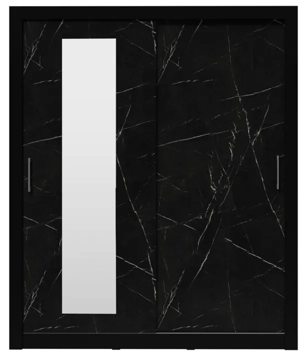 Meblar Šatní skříň se zrcadlem IN BOX 180 cm - černá
