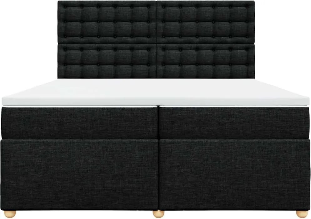 Box spring postel s matrací černá 200x200 cm textil 3293703