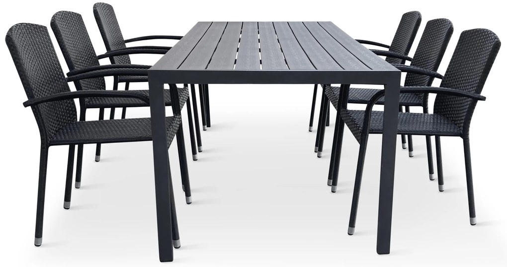 Nábytek Texim Nábytek na zahradu ratan - stůl VIKING XL 190cm + 6x židle ROMA