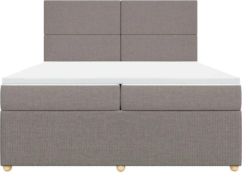 Box spring postel s matrací taupe 200x200 cm textil 3292160
