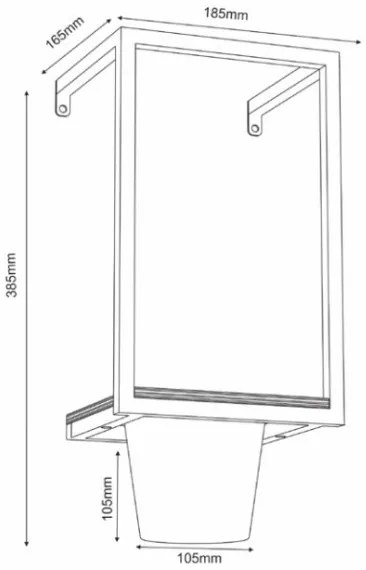 Nástěnný květináč 38x18 cm zlatá