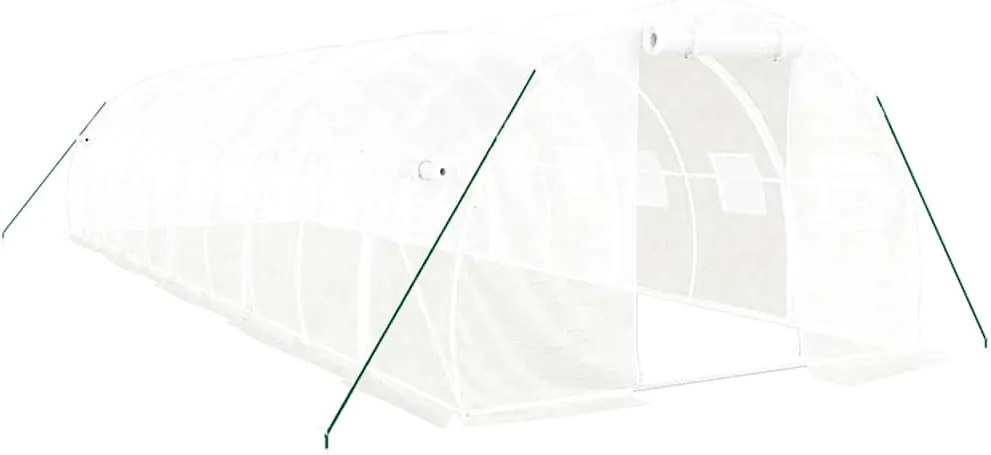 Skleník s ocelovým rámem bílý 30 m² 10 x 3 x 2 m 3188053
