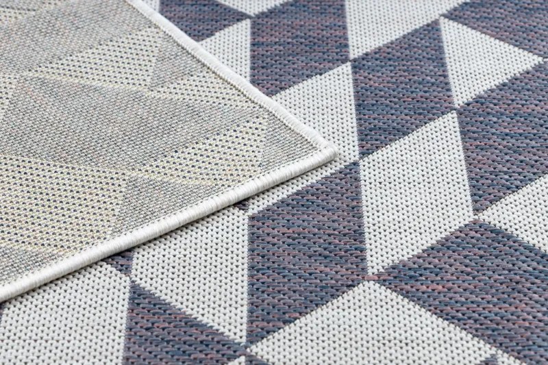 Dywany Łuszczów, Kusový koberec Sion Sisal Triangles 22373 ecru/blue-pink – na ven i na doma, 80x150, vícebarevná, chodba / předsíň