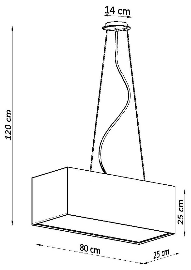 Závěsné svítidlo Santa, 1x černé textilní stínítko, (bílý plast), (80 cm)