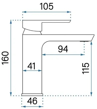 REA-B6412 - Umyvadlová baterie ARGUS 28,5 cm broušená zlatá