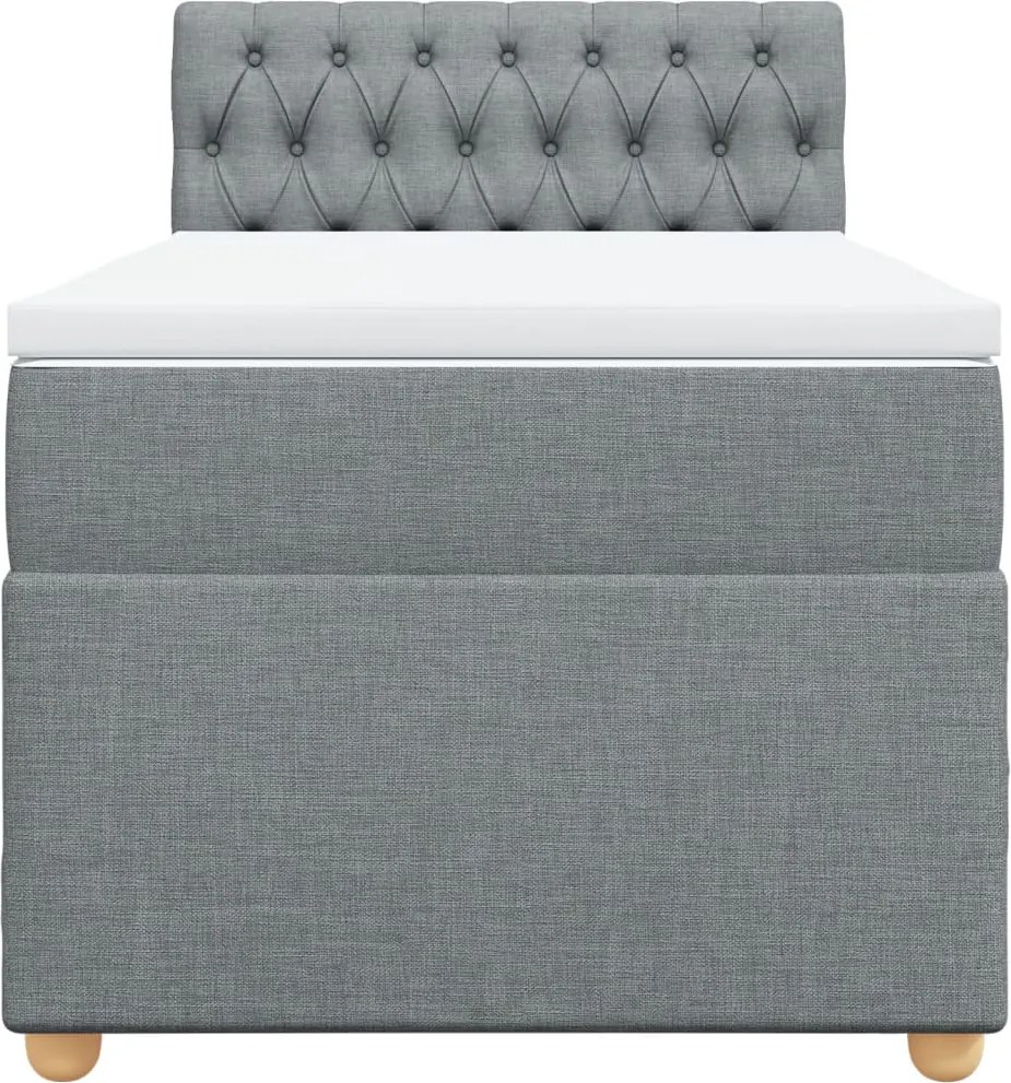 Box spring postel s matrací světle šedý 100 x 200 cm textil 3288898