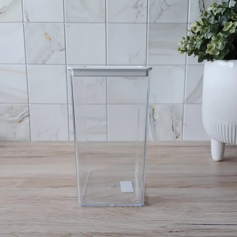DÓZA NA SUCHÉ POTRAVINY 1 500 ml – vysoká, průhledná | DomaLEP varianta: ŠEDÁ