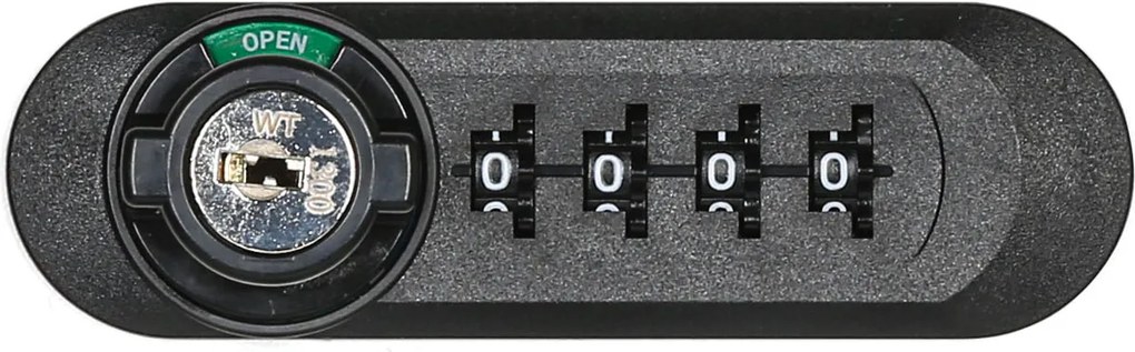Kancelářská skříň FRAME, 6x dveře, prostor pro TV, 1299 x 450 x 2162 mm, mechanický kódový zámek, bříza