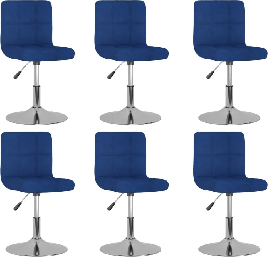 Otočné jídelní židle 6 ks modré textil 3087462