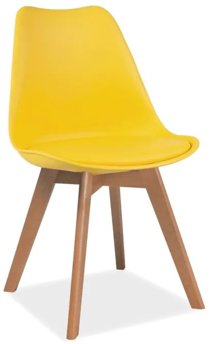 SIGNAL Jídelní židle - KRIS dub, plast/ekokůže, různé barvy na výběr Sedák: černý (plast)
