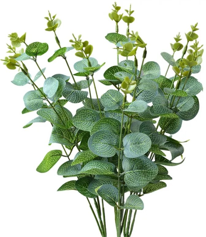 Umělá rostlina žíhaný zelený eukalayptus – 50 cm