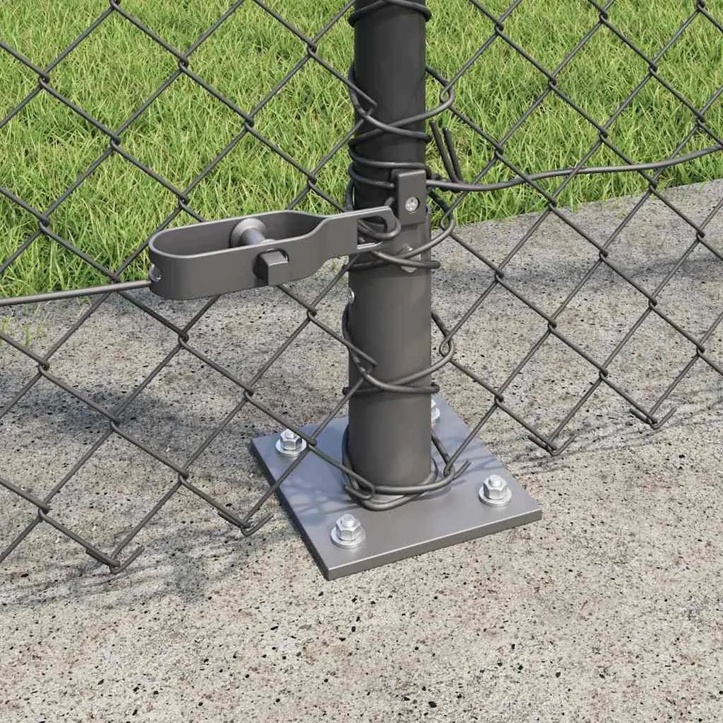 Zábradlí s betonovým základem 10 x 1,4 m Ocel potažená PVC Šedá 3351259