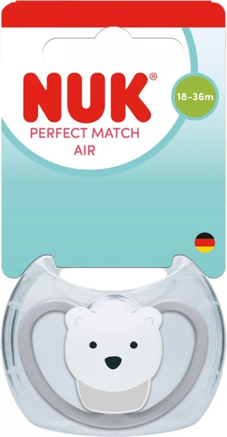 Dudlík NUK Perfect Match Air POLAR BEAR 6-18m 1ks box velikost 6-18 m
