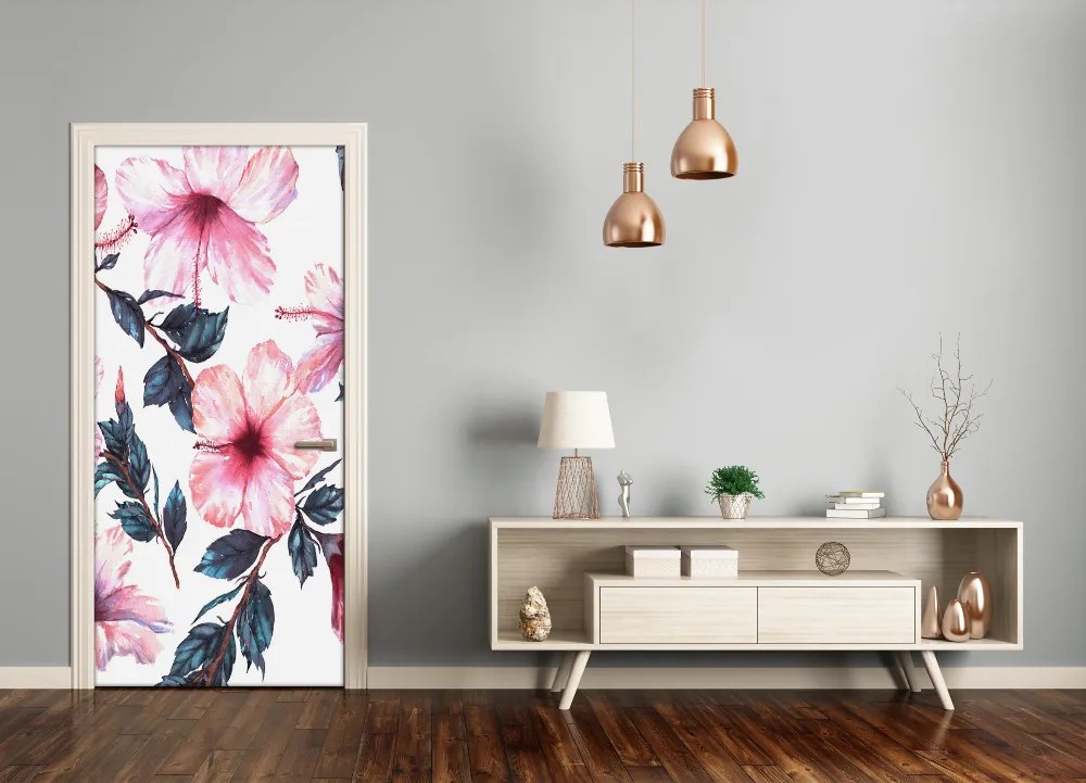 Samolepící fototapeta na dveře Hibiskus 95x205 cm