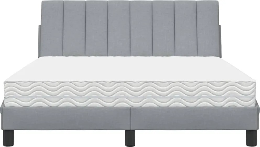 Postel s matrací Hanko světle šedá 140 x 190 cm textil 3310524