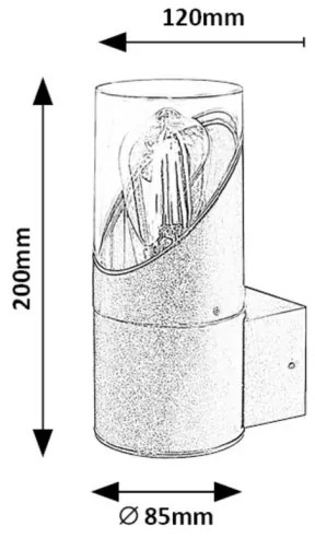Rabalux 7236 - Venkovní nástěnné svítidlo NOVIGRAD 1xE27/28W/230V IP54