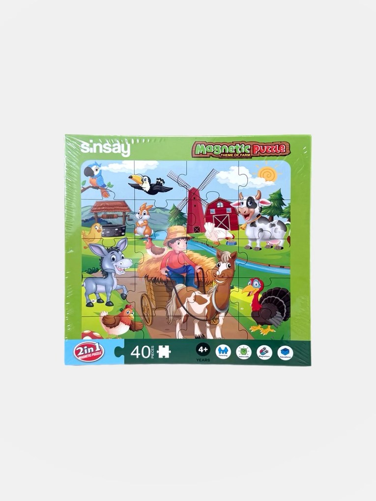 Sinsay - Magnetické puzzle s motivem farmy 40 kusů - vícebarevná