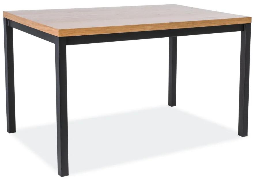 MAXIVA Jídelní stůl - NORMANO, 150x90, masivní dub/černá