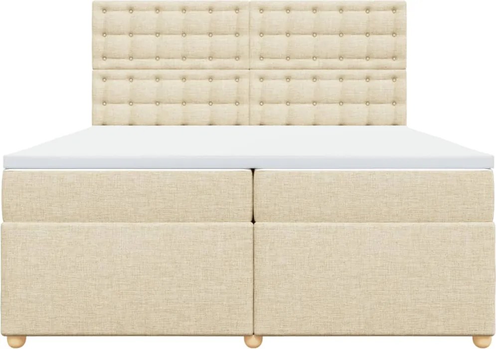 Box spring postel s matrací krémová 200x200 cm textil 3293706