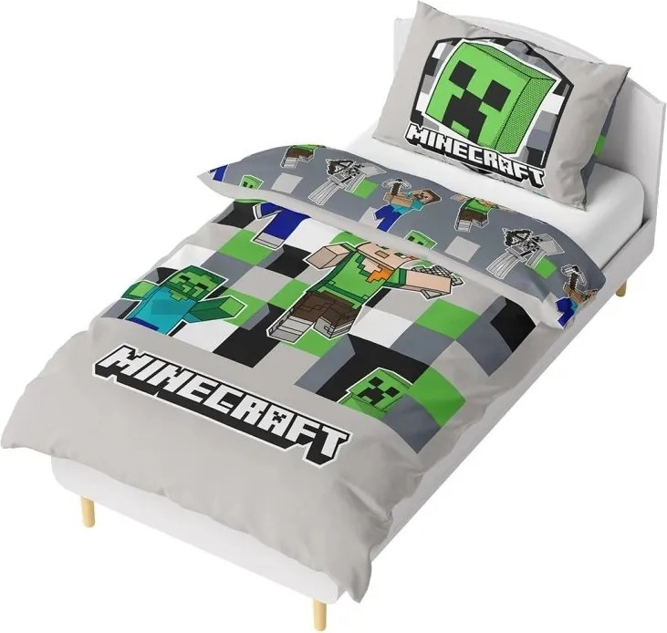 Carbotex Dětské povlečení Minecraft Objev svůj svět 140x200 + 70x90 cm