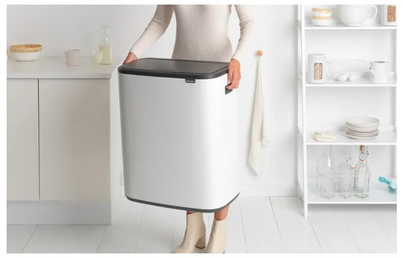 Brabantia BO TOUCH BIN Dotykový odpadkový koš 2x30 l - bílá